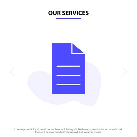 Our Services File Data User Interface Solid Glyph Icon Web Card Template 14815718 Vector Art At