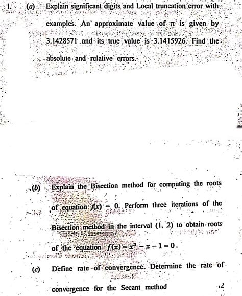 Solved A Explain Significant Digits And Local Truncation