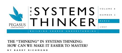 The Thinking In Systems Thinking How Can We Make It Easier To Master Rsystemsthinking