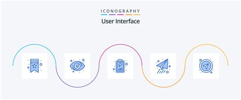 User Interface Blue 5 Icon Pack Including Select Interface Navigation Plane 19208665 Vector