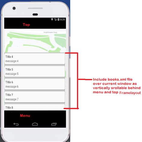 Android Include Layout Over Existing Layout And Scroll Stack Overflow