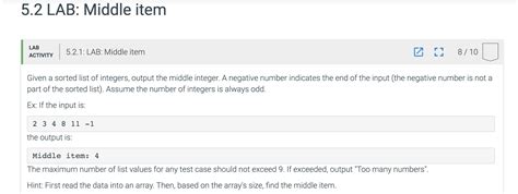 Solved Need In Cgiven A Sorted List Of Integers Output The