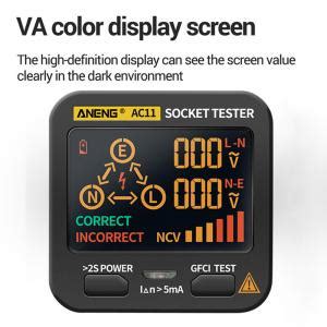 Aneng AC Multifunction Smart Phase Check Voltage Digital Display Socket Martview