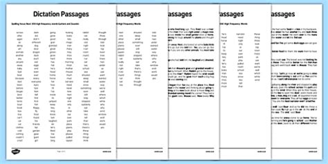 Ks1 Dictation Passages Next 200 High Frequency Words Guide