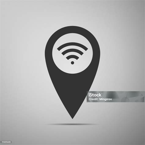 Wifi 인터넷 신호 연결 아이콘이 회색 배경에 고립 된 포인터 지도 평면 디자인입니다 벡터 일러스트 레이 션 0명에 대한 스톡 벡터 아트 및 기타 이미지 Istock