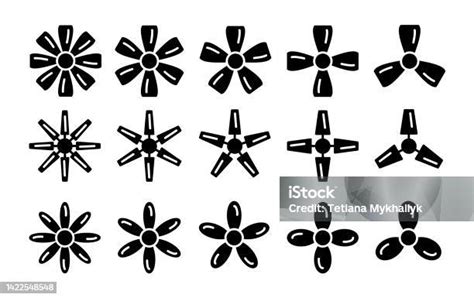 블레이드 수가 다른 프로펠러 천장 팬 상단 보기 가정용 전기 인공 호흡기 벡터 실루엣 아이콘 가정용 시설에 대한 스톡 벡터 아트 및 기타 이미지 Istock