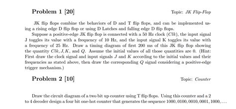 Solved Problem Topic JK Flip Flop JK Flip Flops Chegg Com