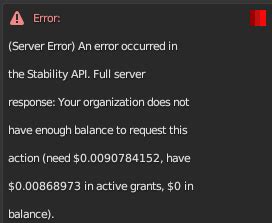 Error Your Organization Does Not Have Enough Balance To Request This Action Issue
