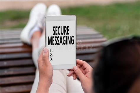 Sign Displaying Secure Messaging Word For Protect Critical Data When