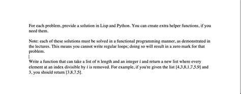 Solved For Each Problem Provide A Solution In Lisp And