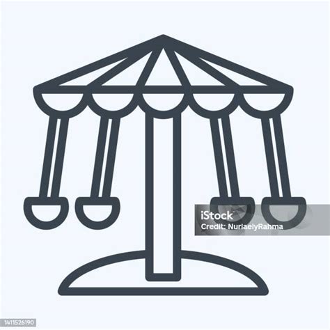아이콘 회전 목마 교육 기호에 적합합니다 선 스타일 편집 가능한 간단한 디자인 디자인 템플릿 벡터 간단한 그림 carnival에