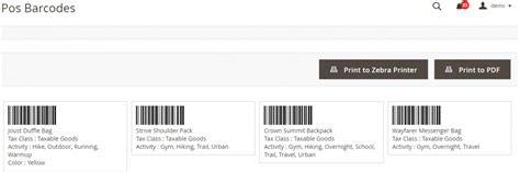 Magento 2 Point Of Sale Barcode Inventory Label Print