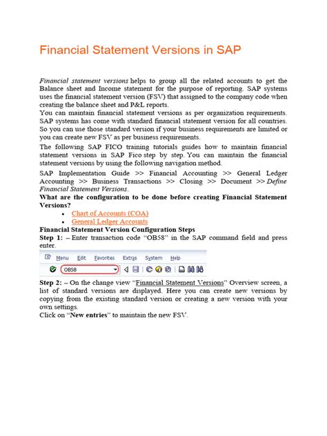 Sap Fsv Pdf Financial Statement Computing