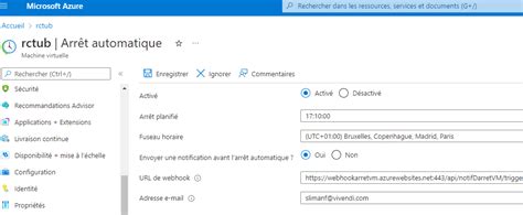 notification arrêt automatique d une vm reporter d 1 heure l arrêt via