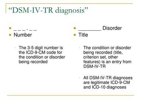 PPT The Use Of DSM IV TR And ICD CM ICD In Babe Settings PowerPoint Presentation ID