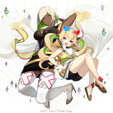 sunny evil twin s trouble sunny and luna yu gi oh drawn by hsin