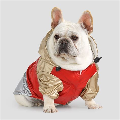 Badu Bg Светлоотразителен дъждобран за домашни кучета Дрехи за ски облекло за малки кучета Мопс