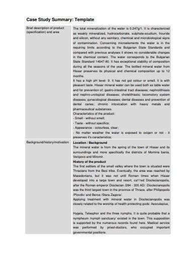 FREE 12 Case Study Summary Samples Templates In PDF