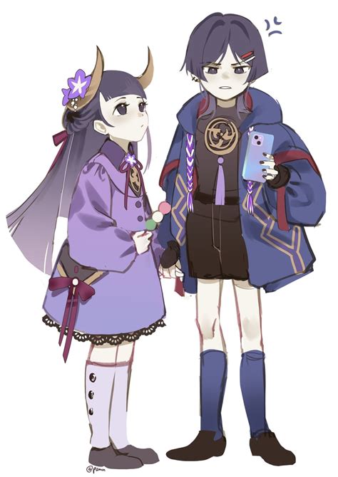 Raiden Shogun And Scaramouche Genshin Impact Drawn By Pamen Danbooru