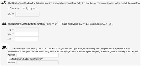 Solved Use Newtons Method On The Following Function And