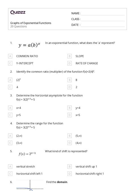 50 Graphs And Functions Worksheets For 11th Class On Quizizz Free