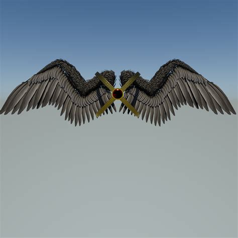 Bird Wings Folded Realistic Dove Wings Folded 3d Obj