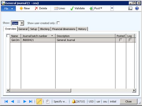 importing a general journal using data import export framework ax 2012