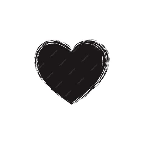 Premium Vector Silhouette Of Heart Shape On White Background