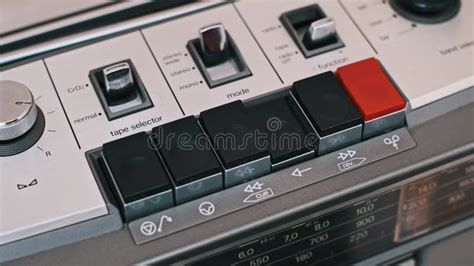 Pressing Play On A Vintage Audio Cassette Player Stock Video Video Of