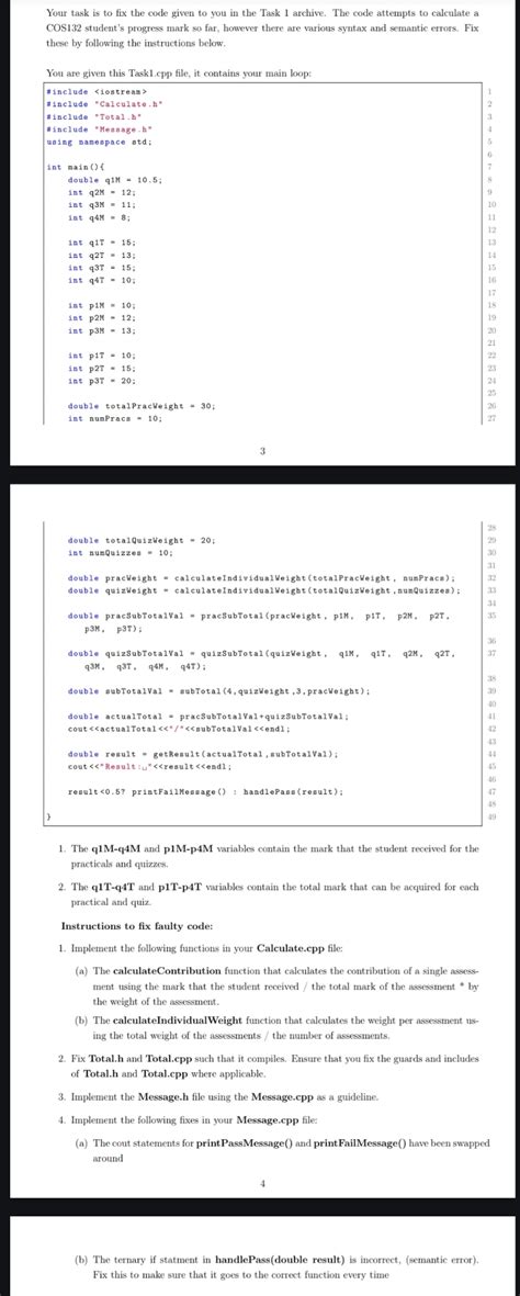 solved your task is to fix the code given to you in the task