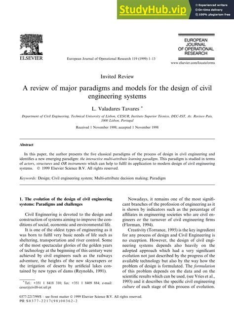 A Review Of Major Paradigms And Models For The Design Of Civil