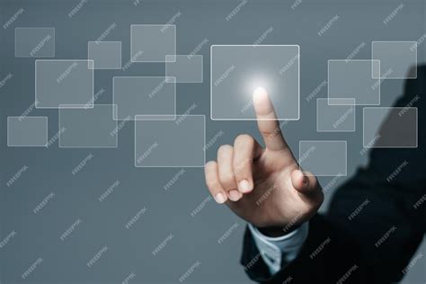 Premium Photo Processing Management Businessman Touch Flowchart Virtual Screen Business