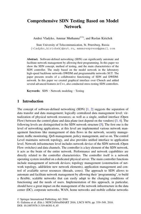 Pdf Comprehensive Sdn Testing Based On Model Network