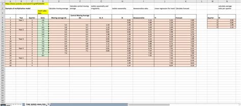 Time Series Analysis Excel Template Eloquens