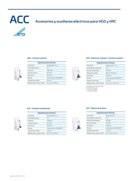 ficha tecnica acc std pdf ingenieria eléctrica electricidad