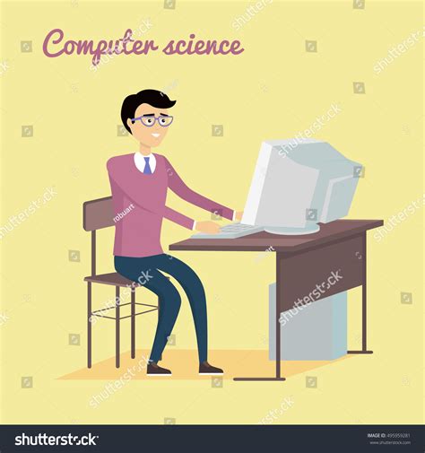Computer Science Concept Vector Flat Style Stock Vector Royalty Free 495959281 Shutterstock