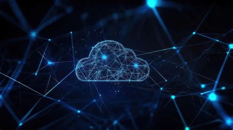 Abstract Representation Of Cloud Computing With Interconnected Nodes And Lines Premium Ai