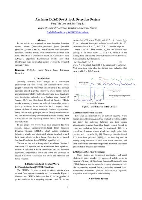 Pdf An Inner Dosddos Attack Detection System