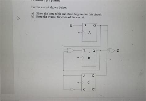 For The Circuit Shown Below A Show The State Table Chegg Com