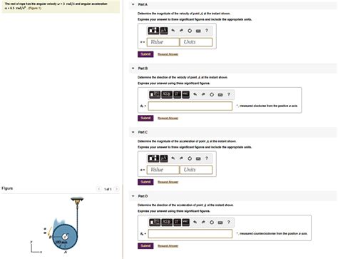 The Reel Of Rope Has The Angular Velocity ω 3 Rad S And Angular Acceleration α 6 5 Rad S²