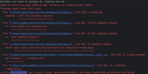 Help Getting Picklingerror In Code Can Someone Help Me Exhausted All