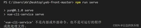 ‘vue cli service‘ 不是内部或外部命令，也不是可运行的程序或批处理文件。（解决办法） bug大全解决 csdn专栏