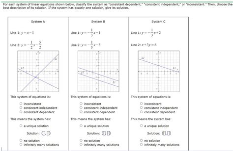 Solved For Each System Of Linear Equations Shown Below