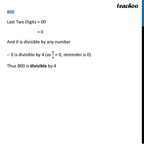 Divisibility By 4 Rules And Examples With Solved Video Questions