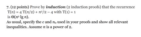 solved 7 12 points prove by induction 2 induction