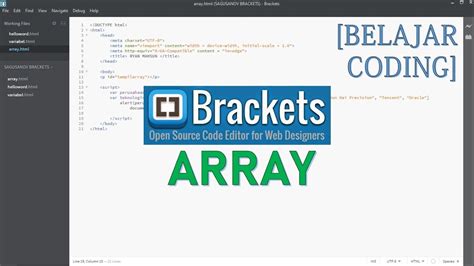 belajar coding menggunakan array desain web brackets youtube