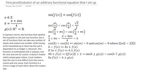 my first proof solution to a functional equation not really sure if its either a proof