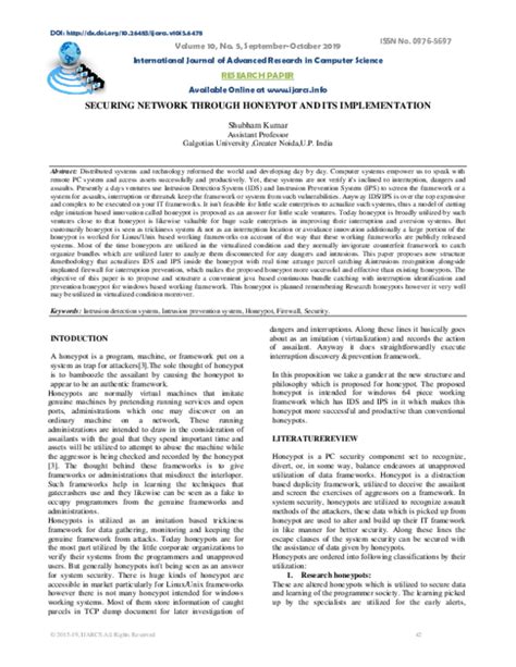Pdf Securing Network Through Honeypot And Its Implementation