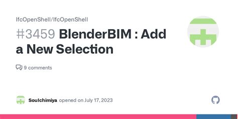 blenderbim add a new selection · issue 3459 · ifcopenshell
