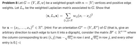 Solved Problem Let G V E W Be A Weighted Graph With Chegg